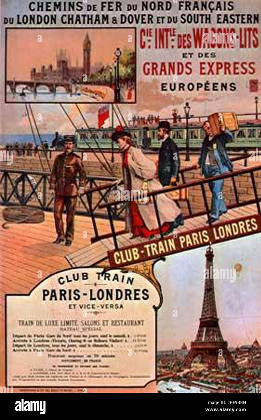 vintage reproduction railway travel posters Stock Photo - Alamy