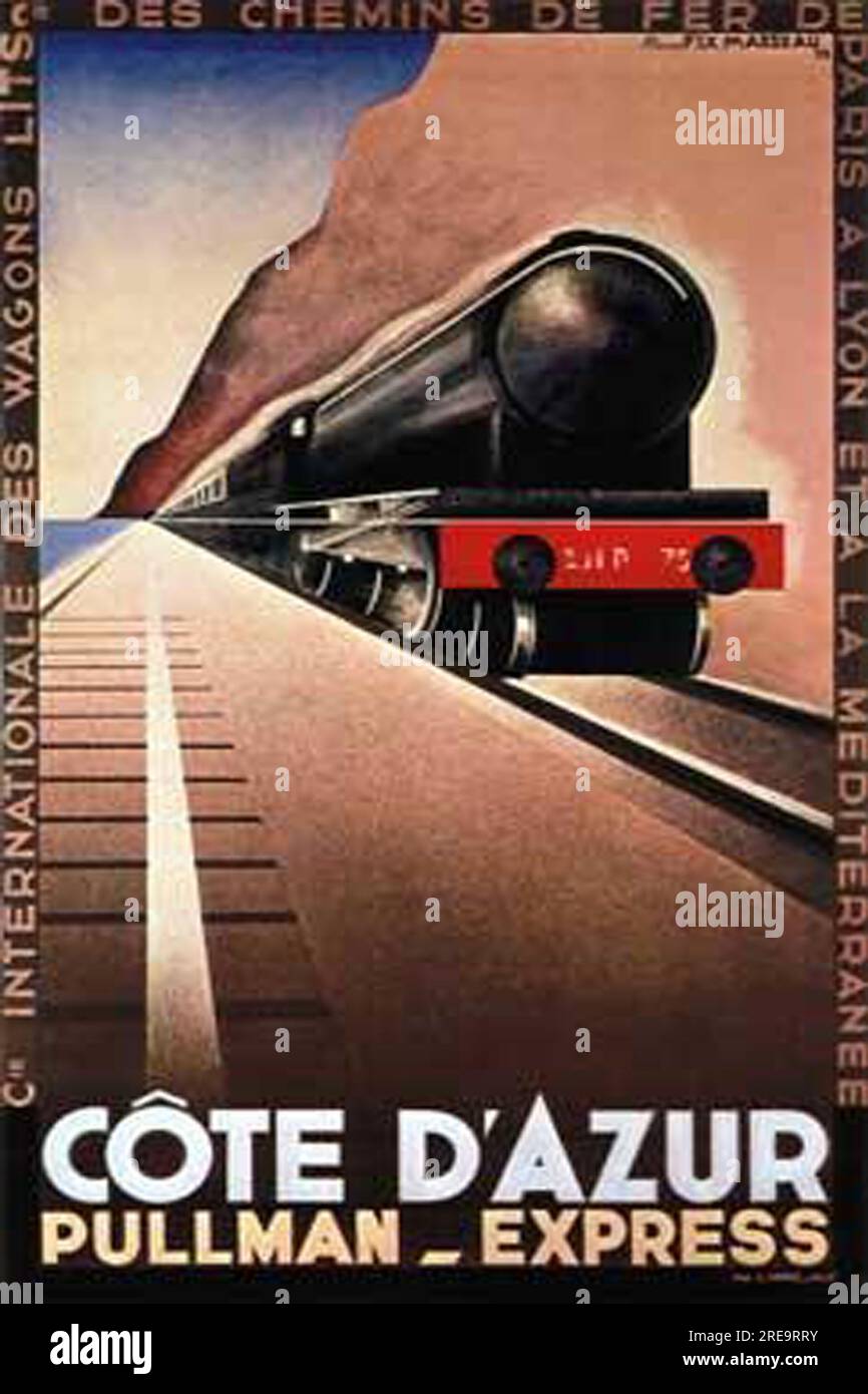 Retro train advertising posters hi-res stock photography and images - Alamy