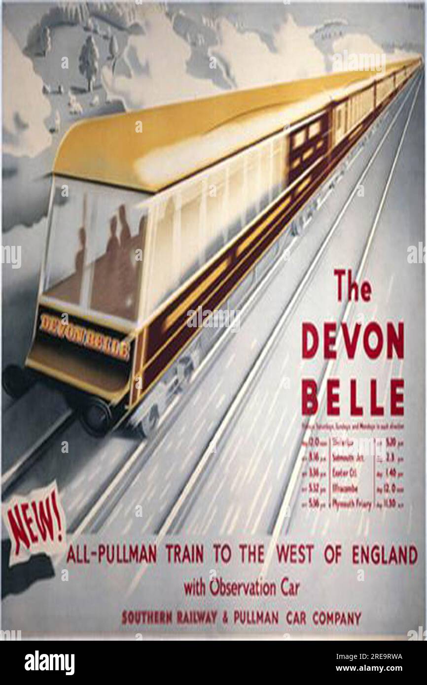 Retro train advertising posters hi-res stock photography and images - Alamy