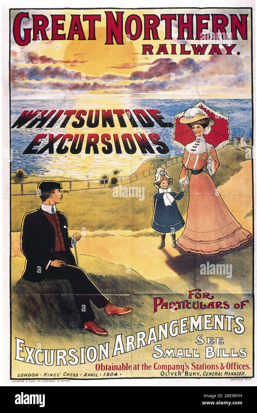 Retro train advertising posters hi-res stock photography and images - Alamy