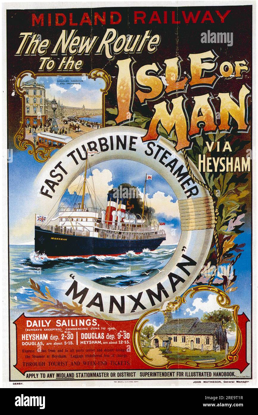 vintage reproduction railway travel posters Stock Photo - Alamy