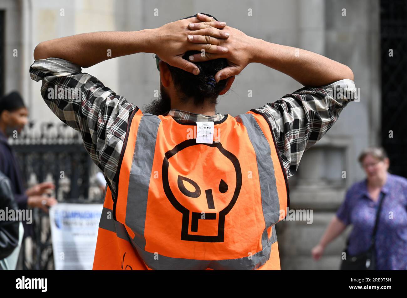 London, UK. Activists from Just Stop Oil gathered outside the Royal ...
