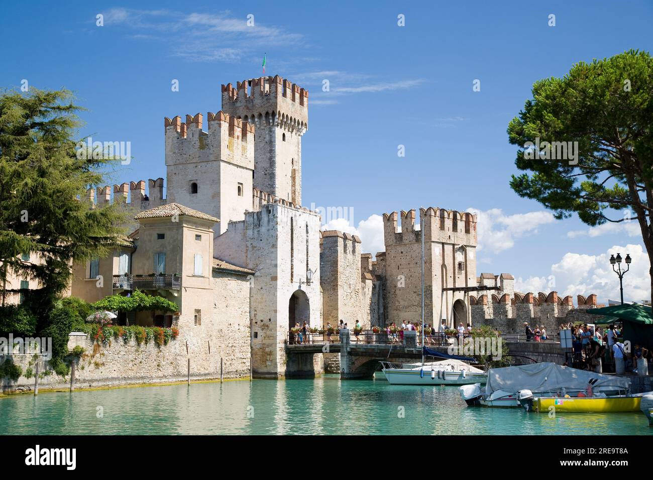 View of the Scaligero Castle, access point to the historical center of ...