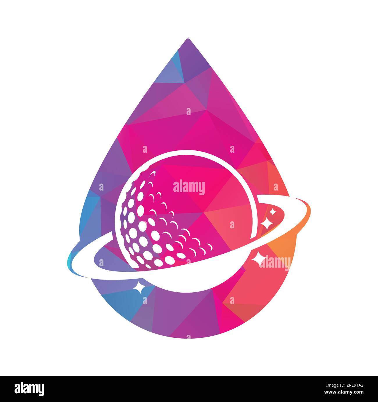 Planet golf and drop shape vector logo design. Golf ball and planet ...