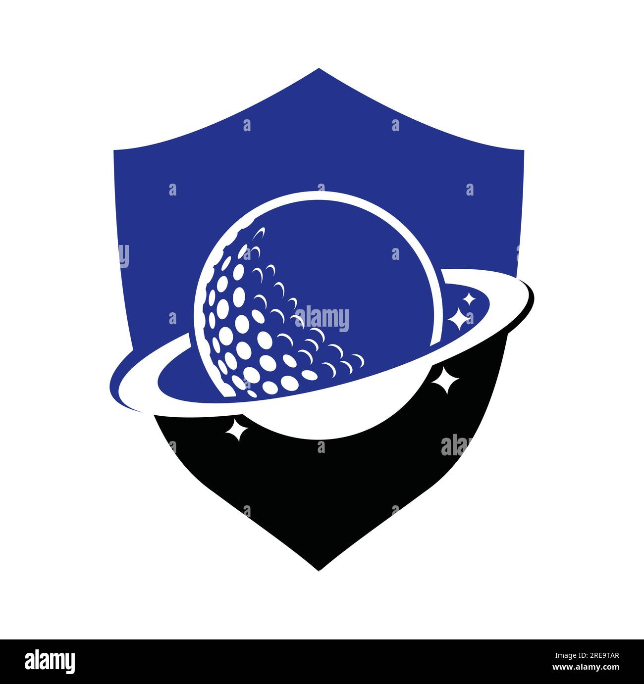 Planet golf and cloud shape vector logo design. Golf ball and planet ...