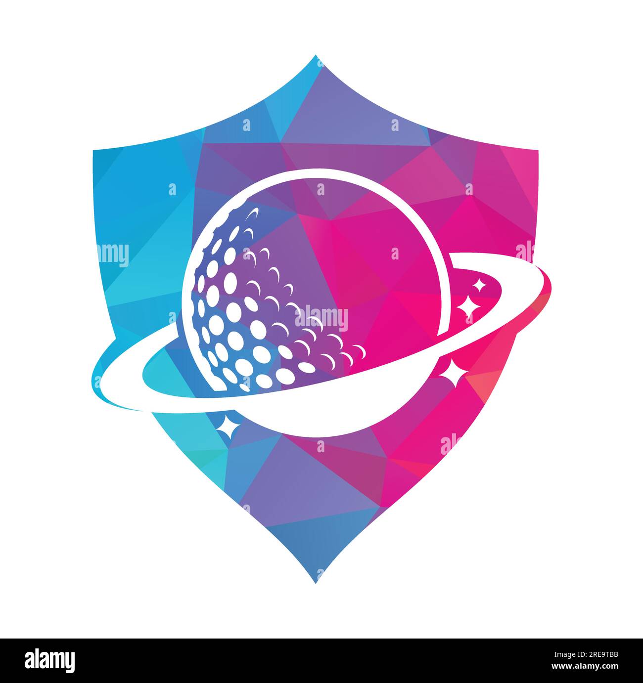 Planet golf and cloud shape vector logo design. Golf ball and planet ...