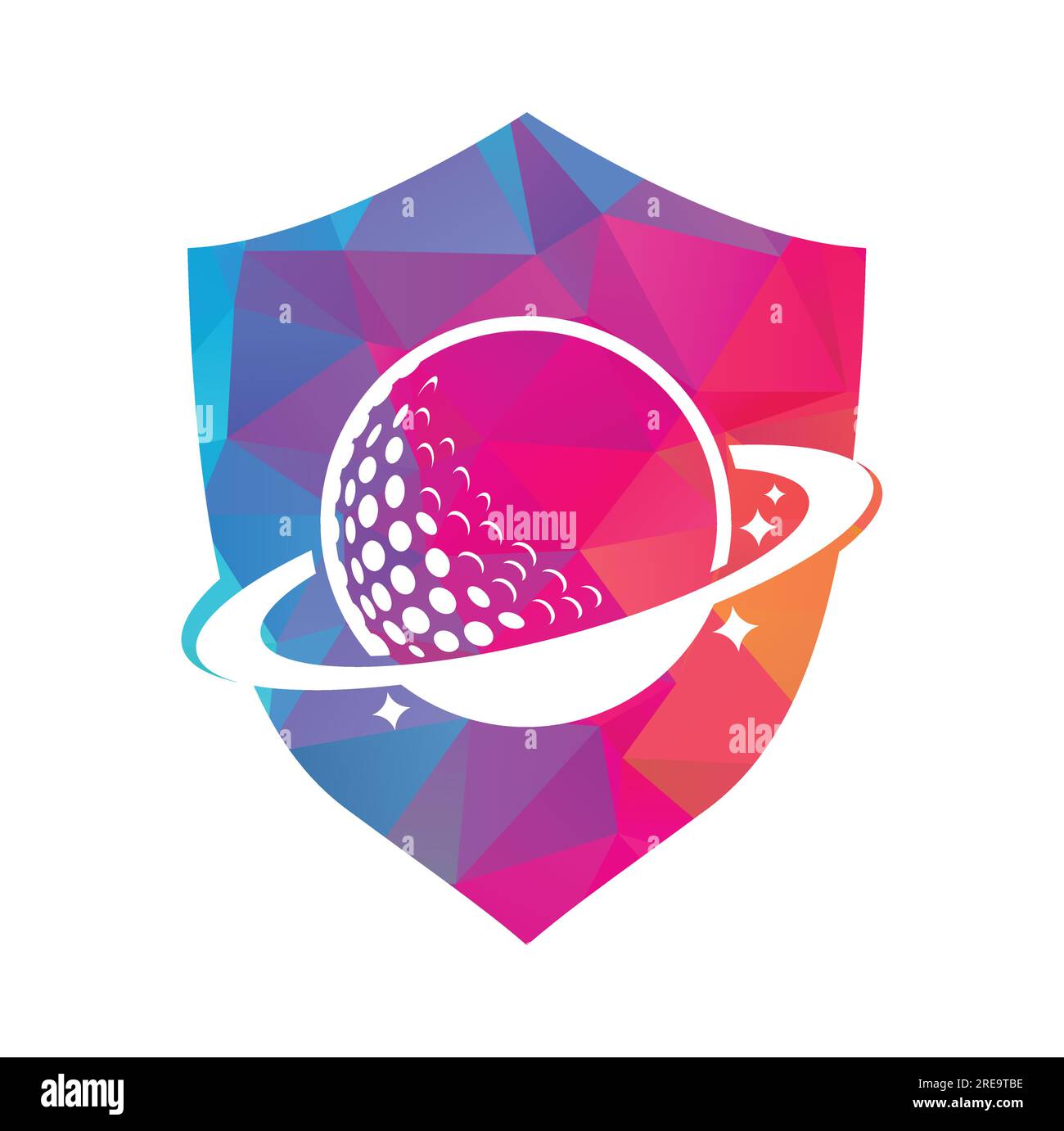 Planet golf and cloud shape vector logo design. Golf ball and planet ...