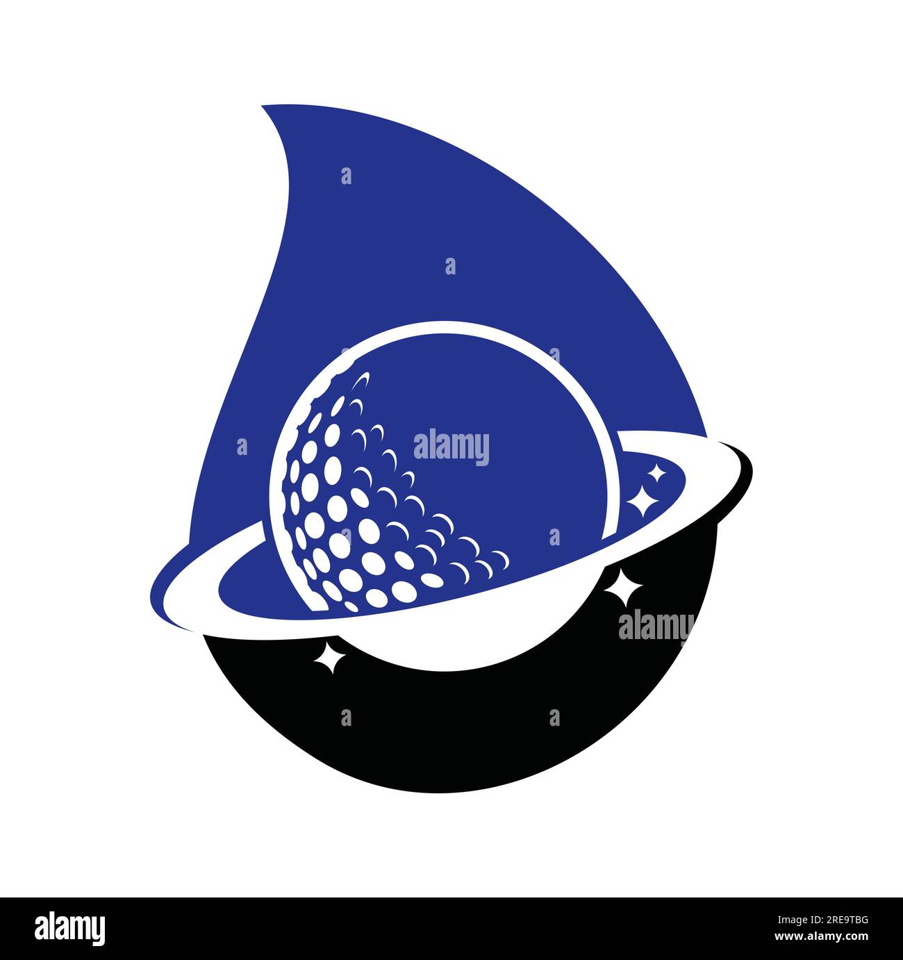 Planet golf and drop shape vector logo design. Golf ball and planet ...