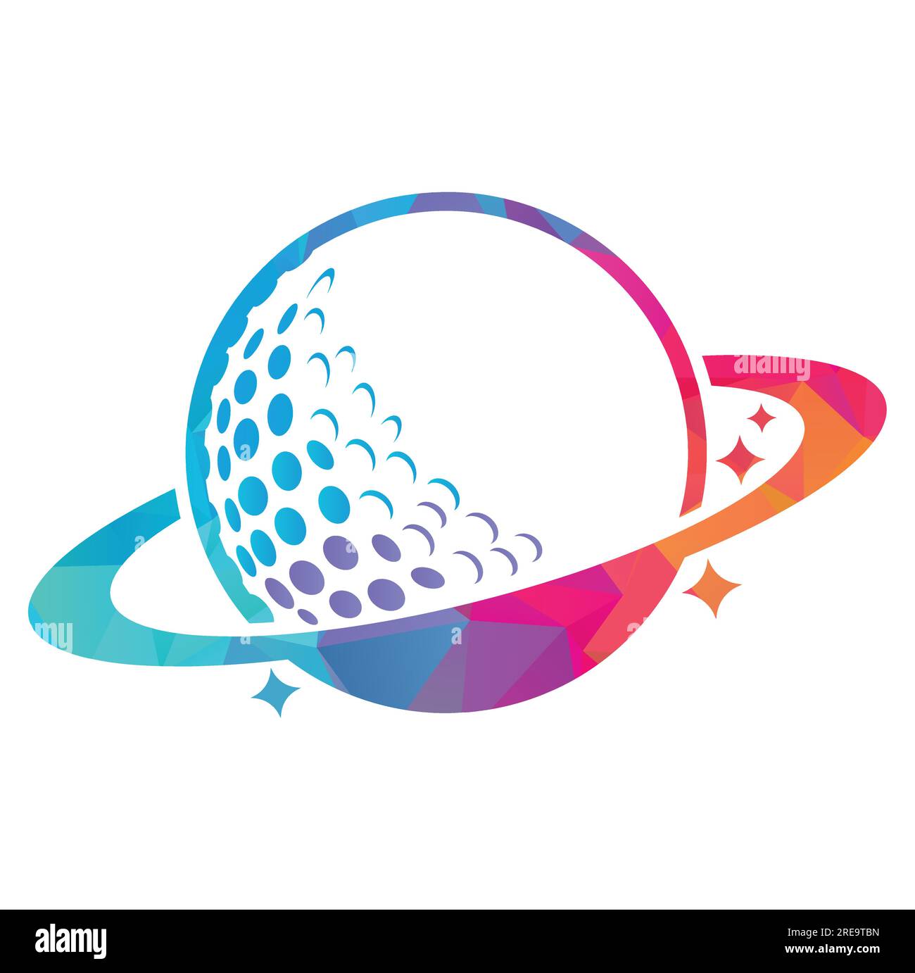 Planet golf and cloud shape vector logo design. Golf ball and planet ...