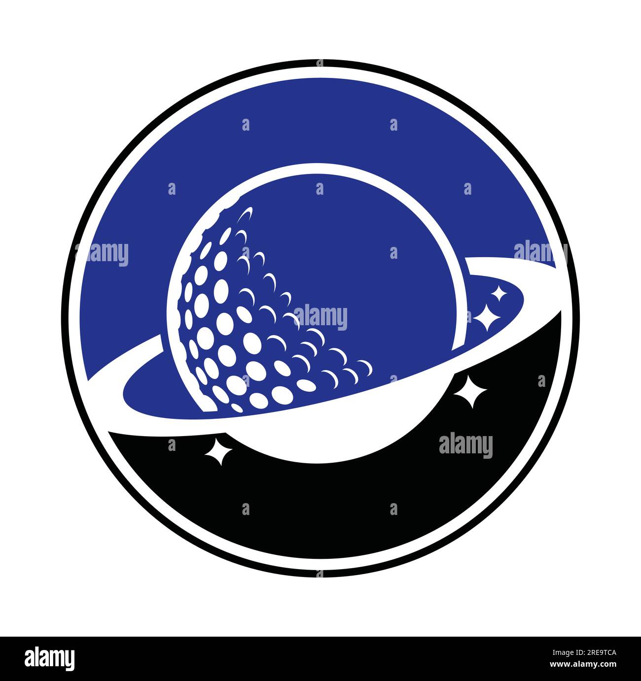 Planet golf and cloud shape vector logo design. Golf ball and planet ...