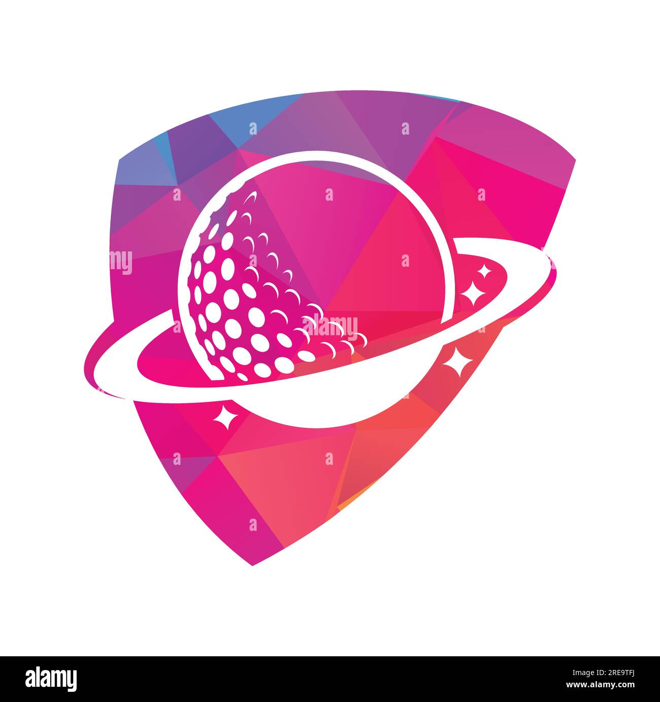Planet golf and cloud shape vector logo design. Golf ball and planet ...