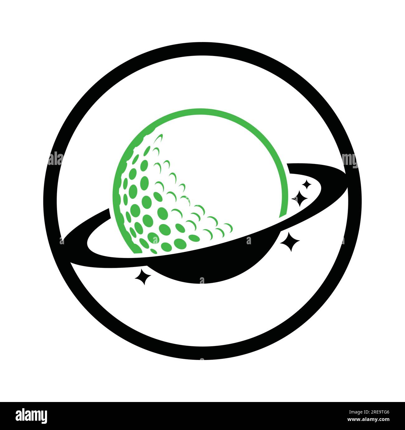 Planet golf and cloud shape vector logo design. Golf ball and planet ...