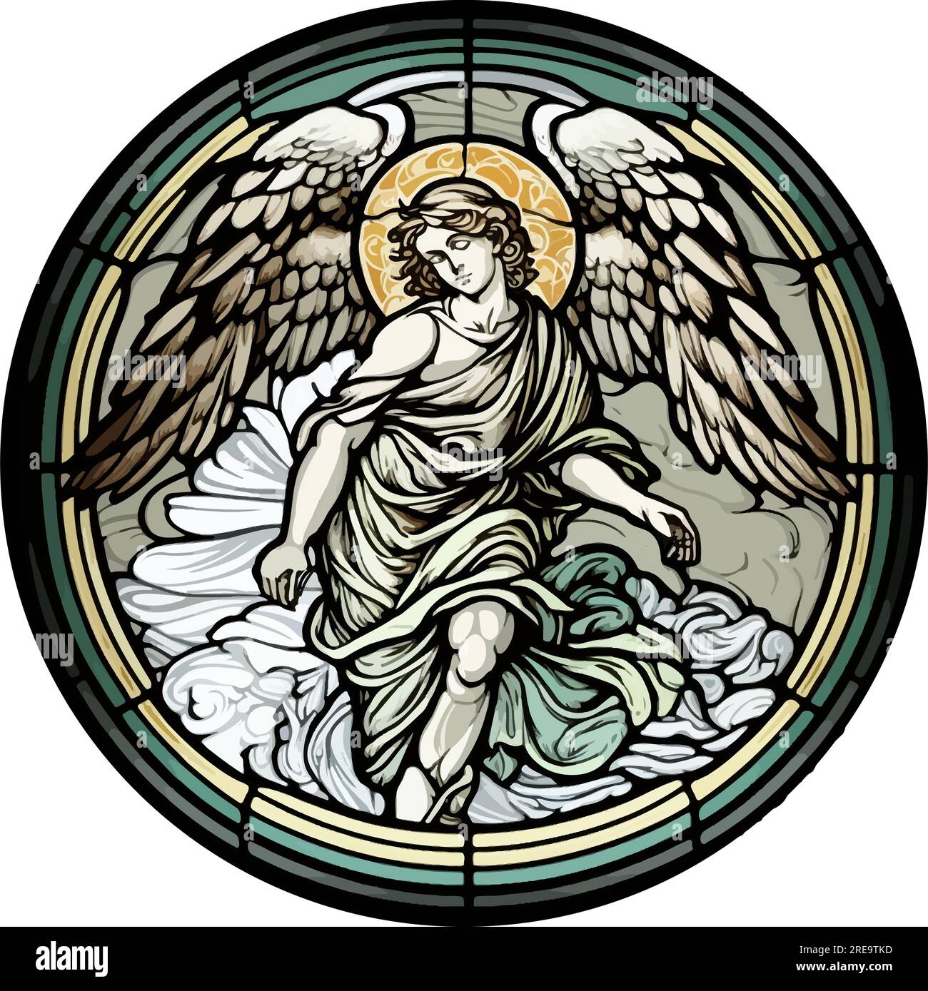 Vector of stained glass window depicting archangel Michael Stock Vector Image & Art - Alamy