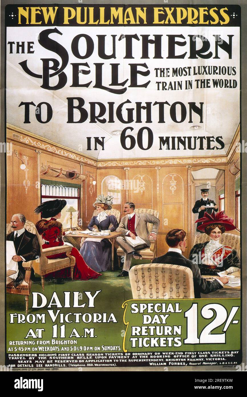 Retro train advertising posters hi-res stock photography and images - Alamy