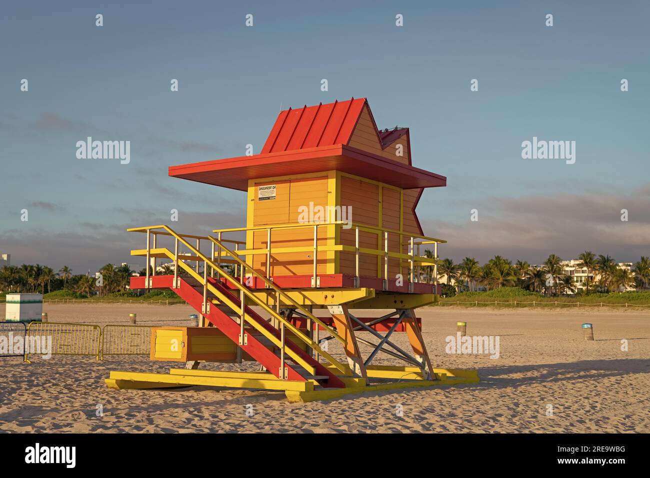 orange lifeguard at miami beach. lifeguard at miami beach in summer ...