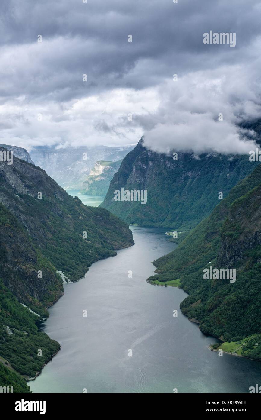 Landscape with beautiful Norway nature- fjord Sognefjord Stock Photo ...