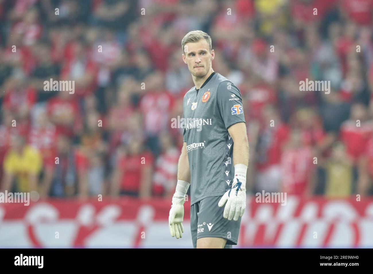Henrich Ravas of Widzew Lodz looks on during Polish PKO Ekstraklasa ...