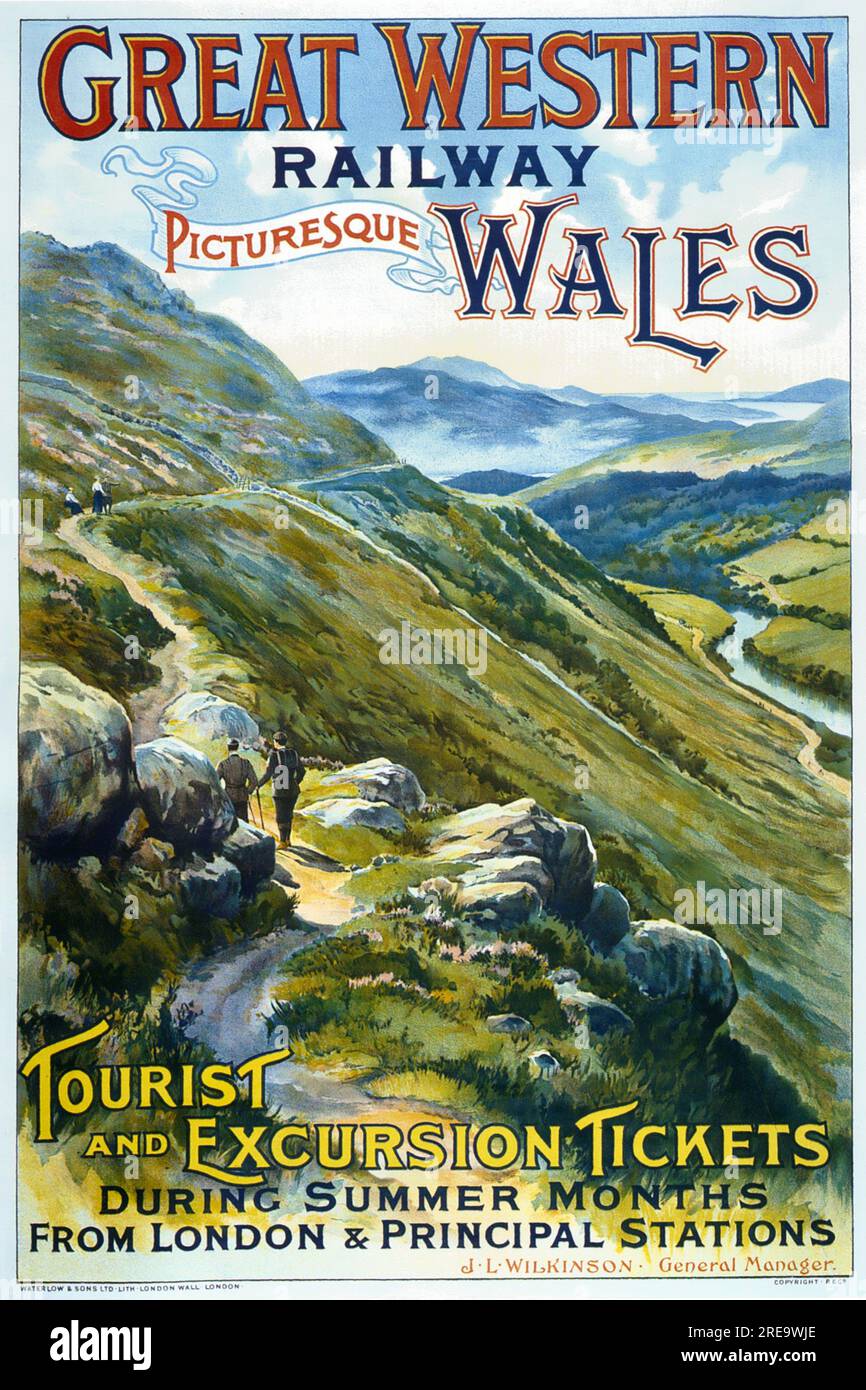 Retro train advertising posters hi-res stock photography and images - Alamy