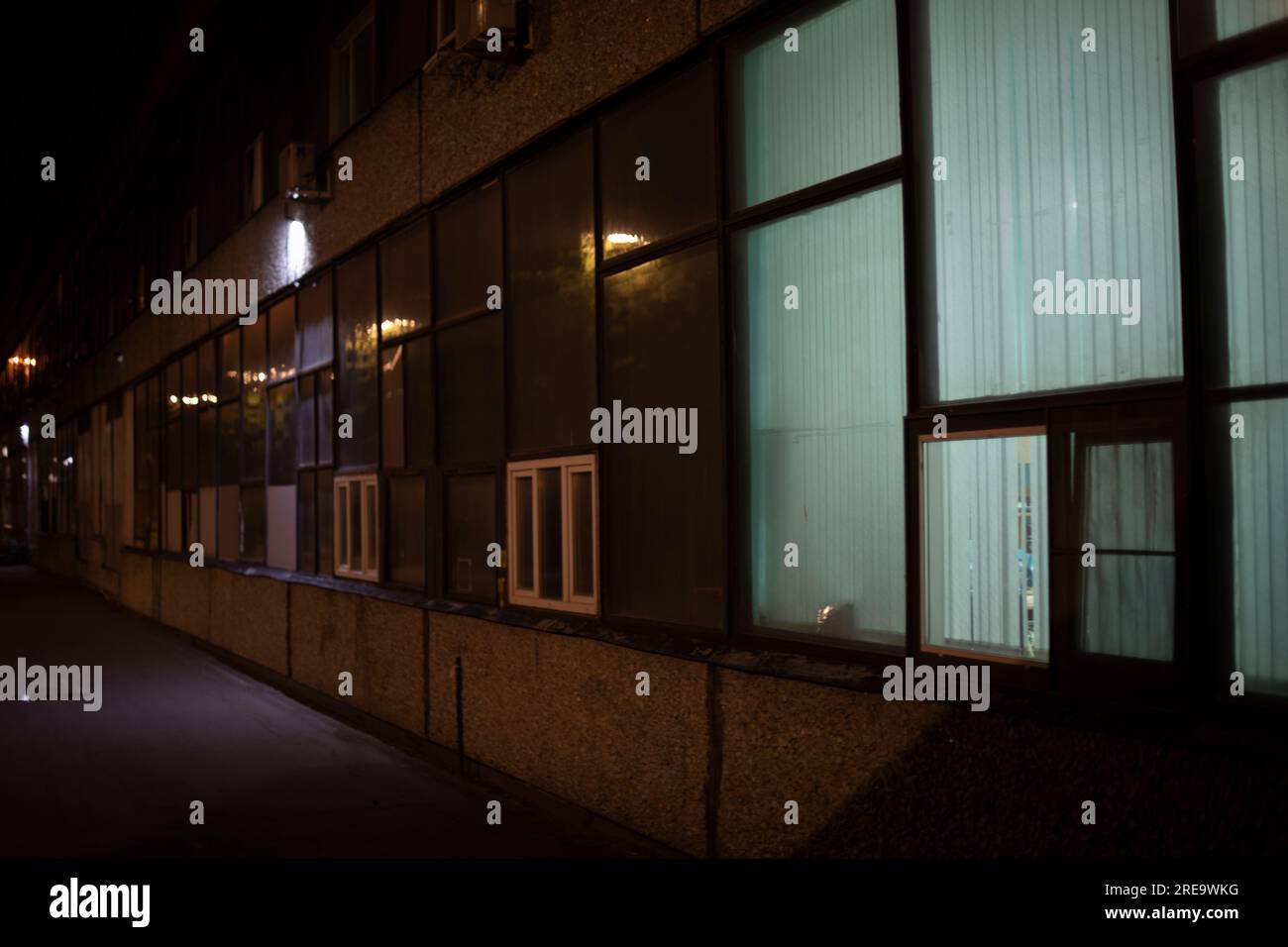 Window in building. Single window. Light in dark interior. Glass in ...