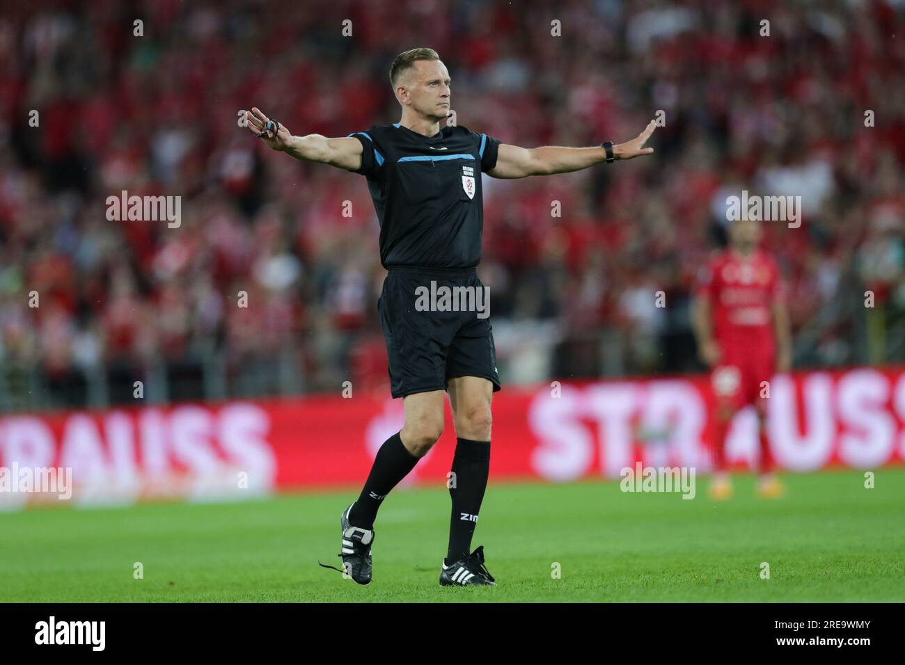 Referee Piotr Lasyk of Poland reacts during Polish PKO Ekstraklasa ...