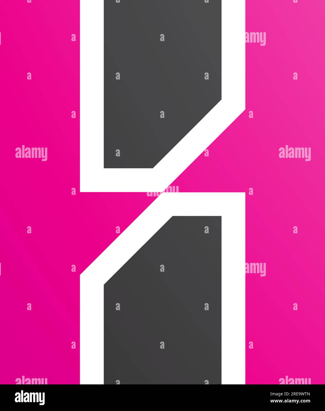 Magenta and Black Letter H Icon with Vertical Rectangles on a White ...