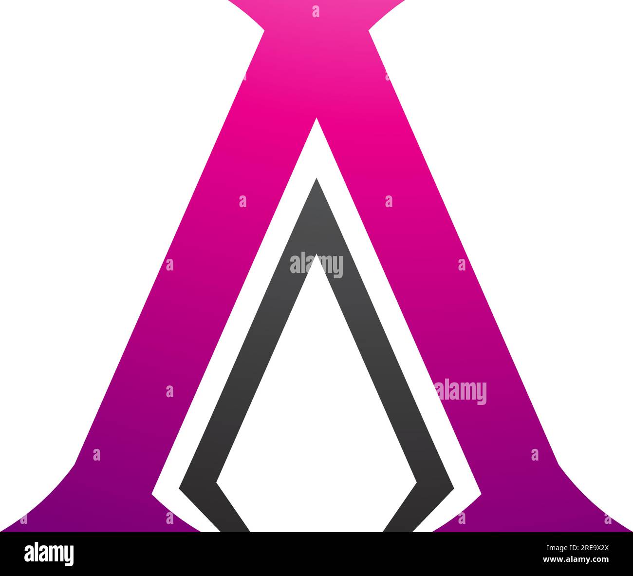 Magenta and Black Pillar Shaped Letter A Icon on a White Background ...