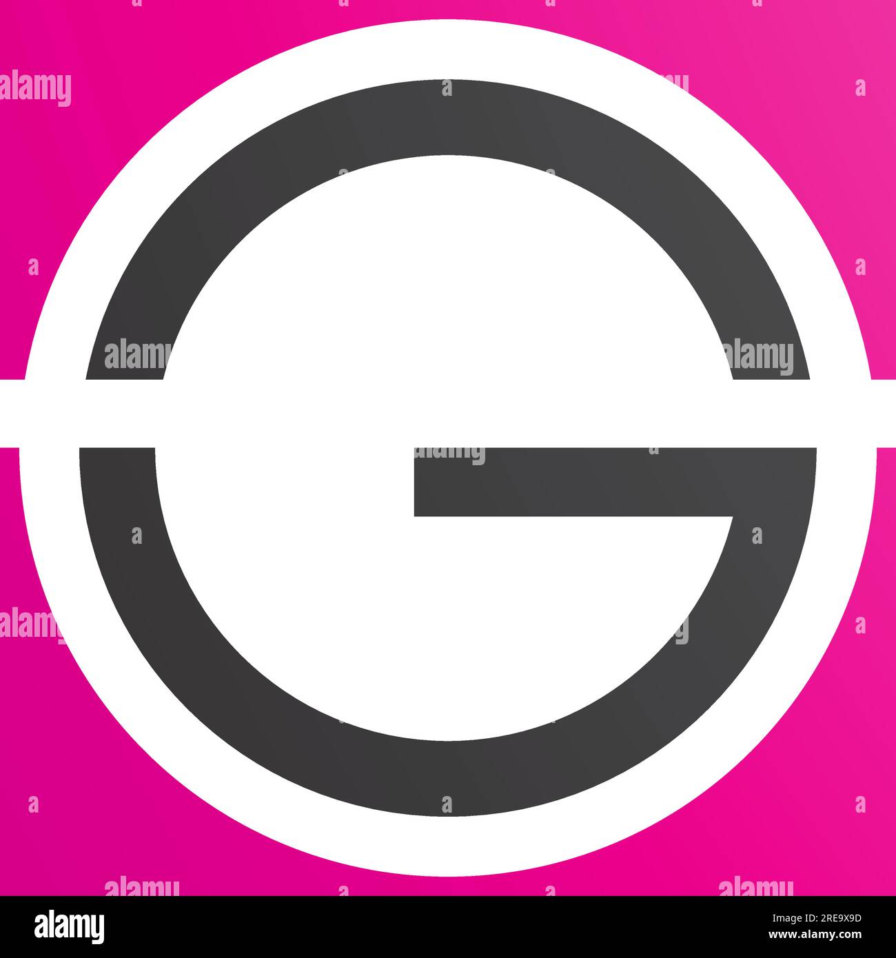 Magenta and Black Round and Square Letter G Icon on a White Background ...