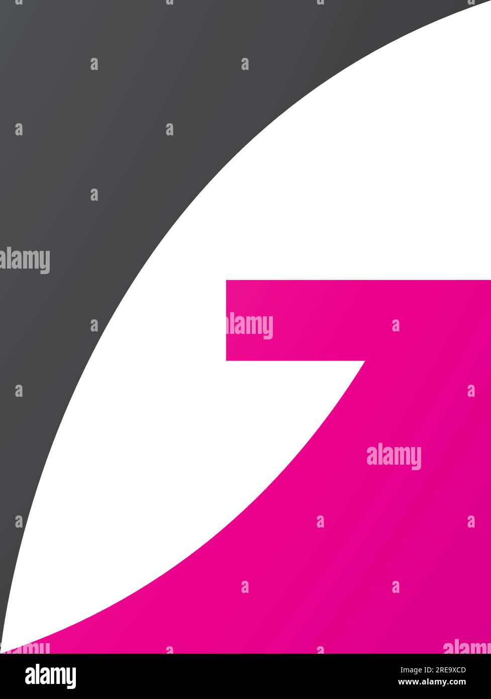 Magenta and Black Rectangular Letter G Icon on a White Background Stock ...