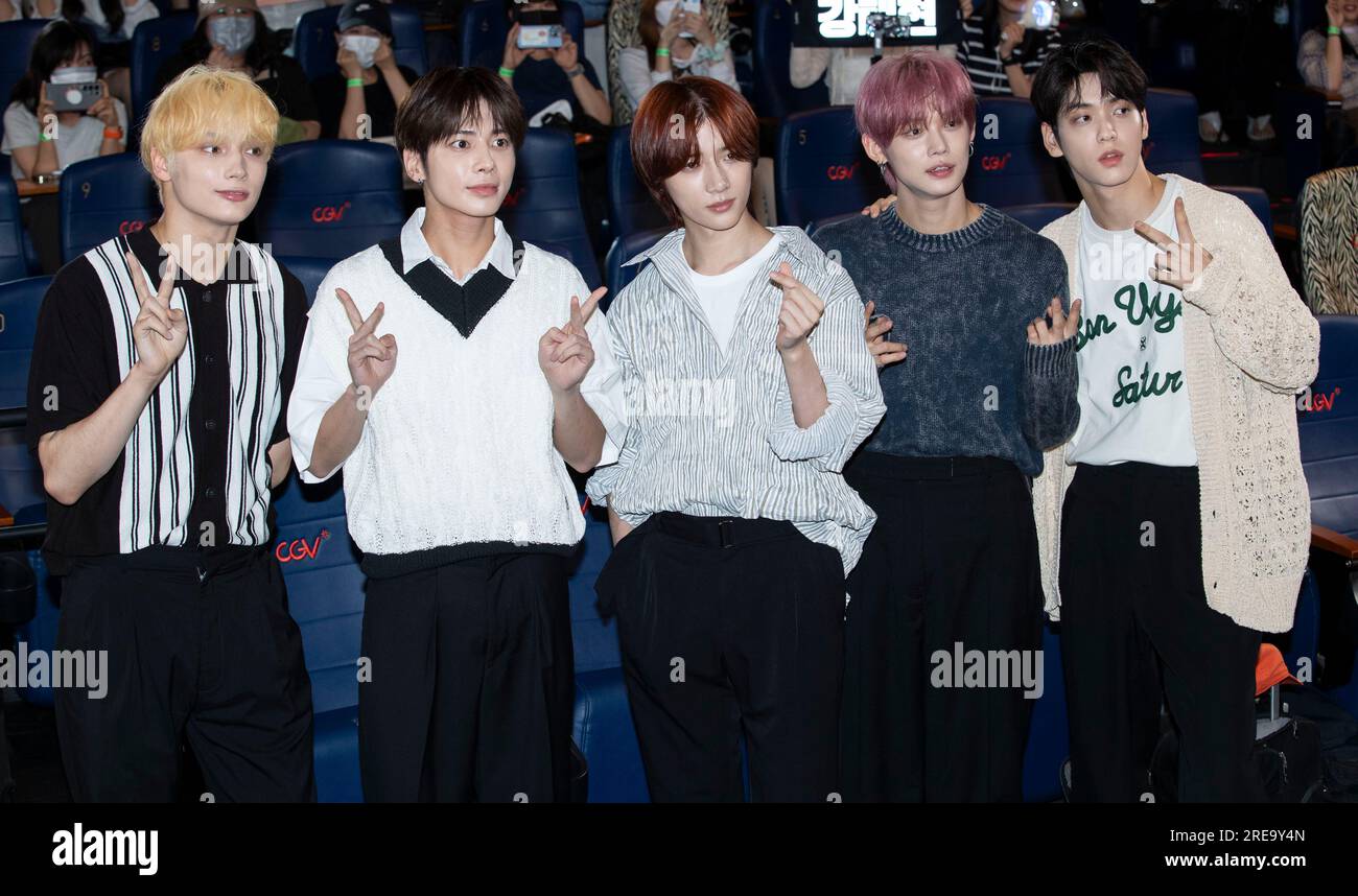 Seoul, South Korea. 26th July, 2023. (L to R) South Korean-American singer Kai Kamal Huening ...