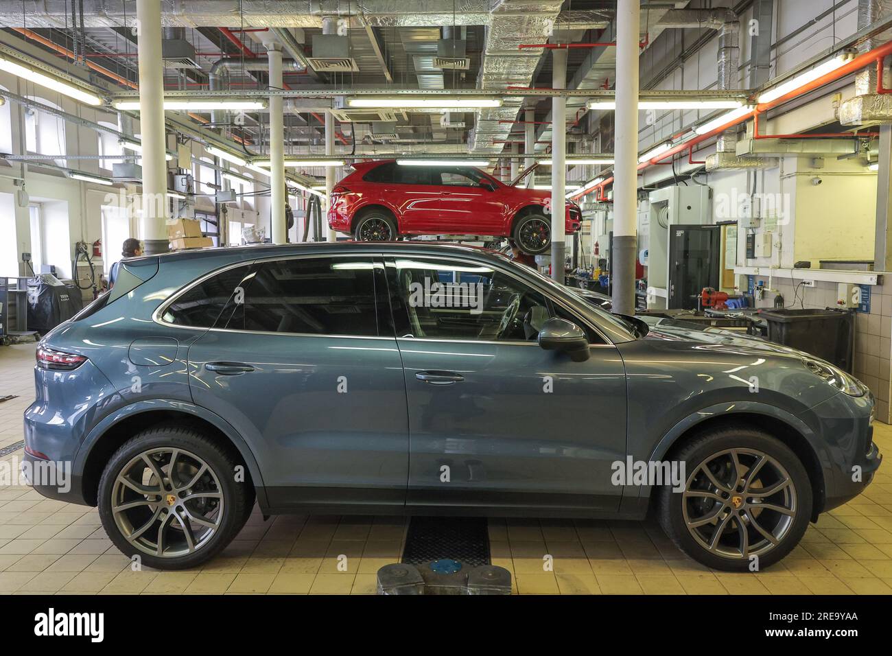 July 18. 2023. Russia. Moscow. A car mechanic performs car maintenance ...