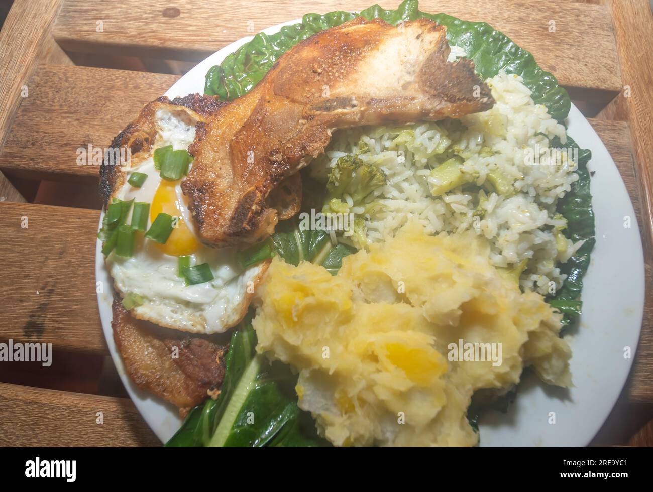 Homemade food with rice,eggs,pork,cauliflower and delicacies,homemade ...