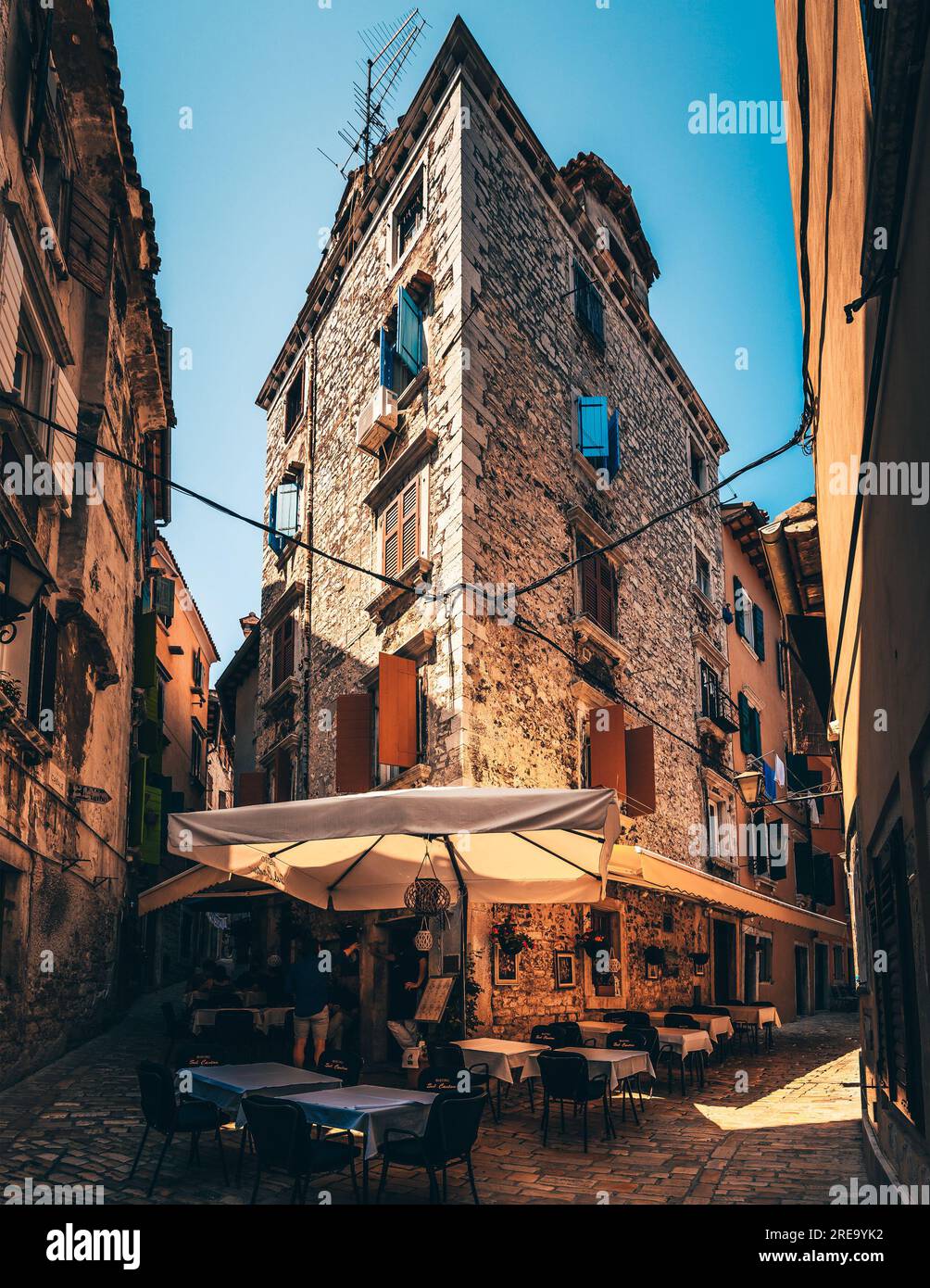 The city of Rovinj in Croatia region of Istria. a beautiful old town ...