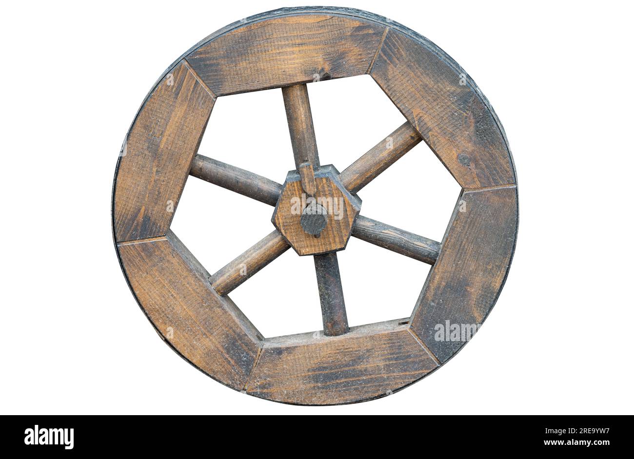 wooden wheel isolated on white background Stock Photo - Alamy