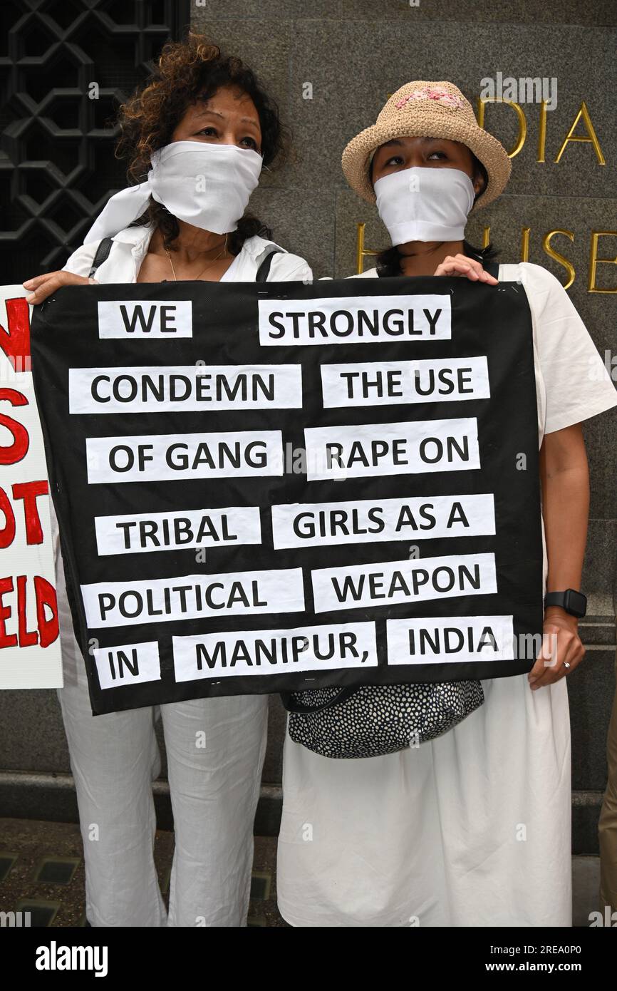 India embassy, London, UK. 26 July 2023. Indian Kuki community held a ...
