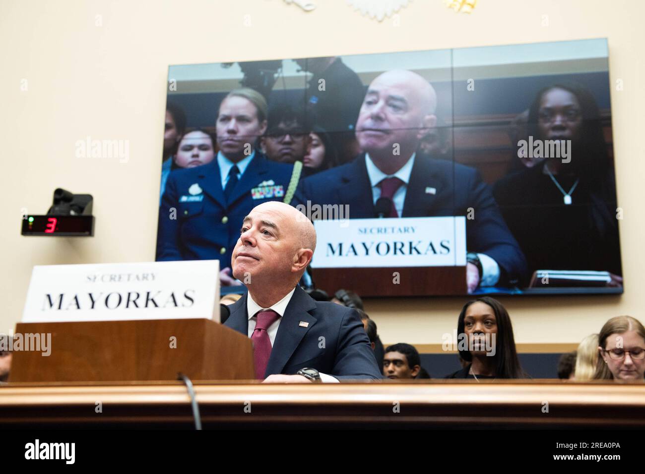 United States Secretary of Homeland Security Alejandro Mayorkas at a ...