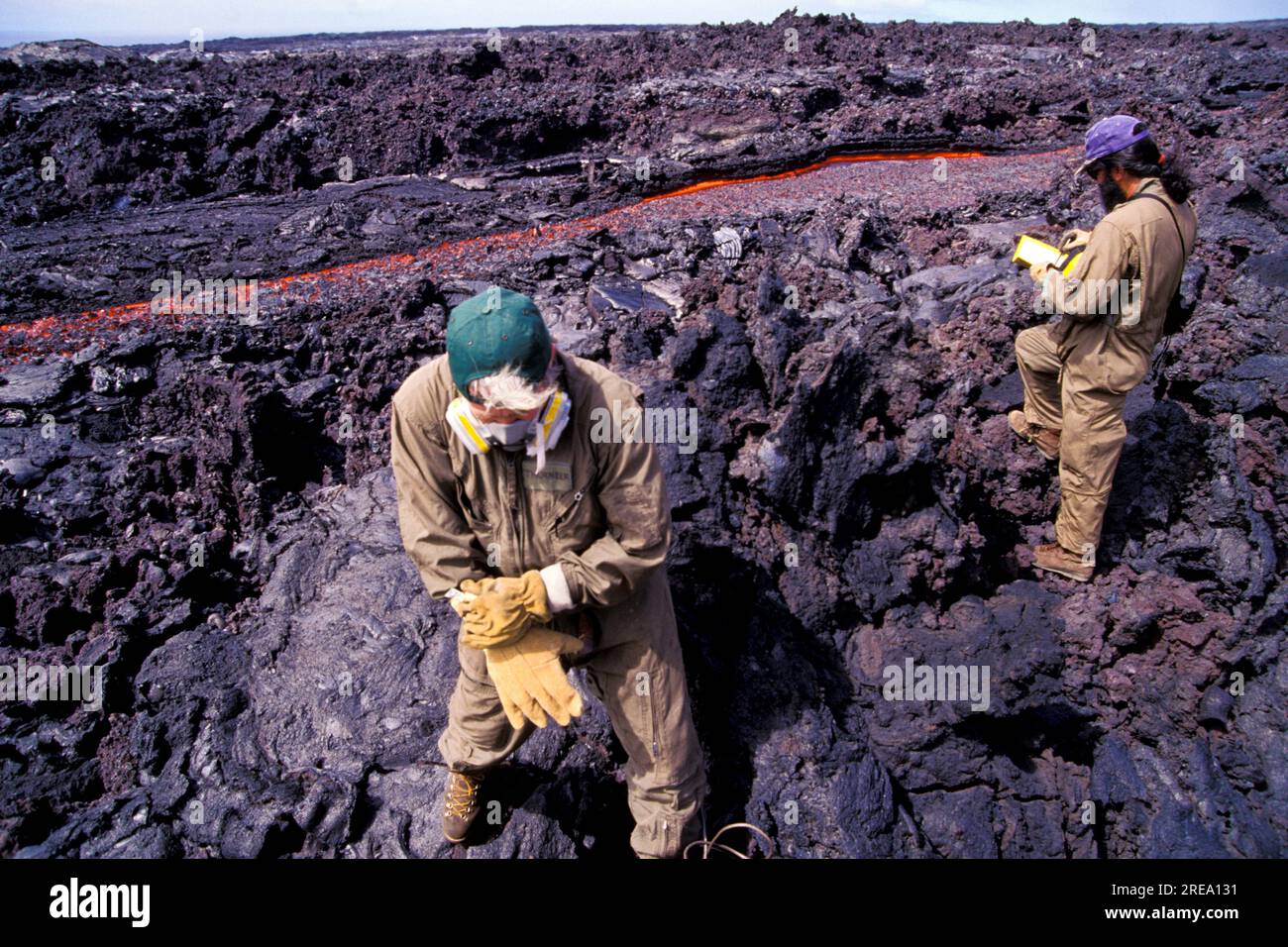 Volcanologists by lava hi-res stock photography and images - Alamy