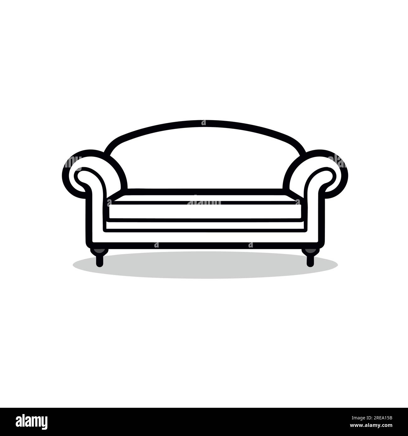 Sofa, linear style sign for mobile concept and web design. Symbol, logo ...