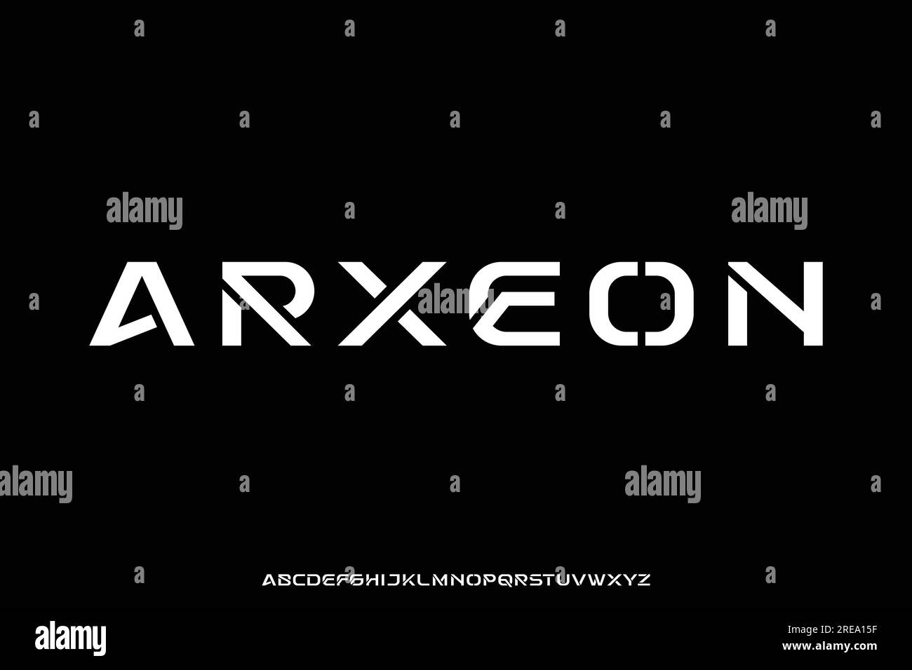 Unique modern decorative sans serif alphabet display font vector ...