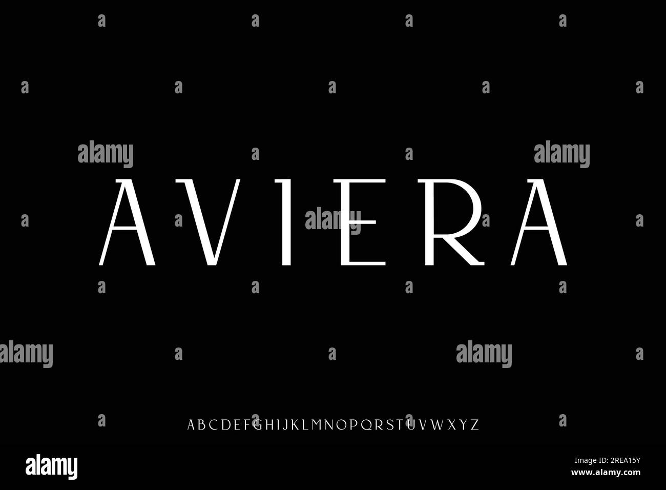 Modern chic alphabet display font vector. Feminine typography style ...