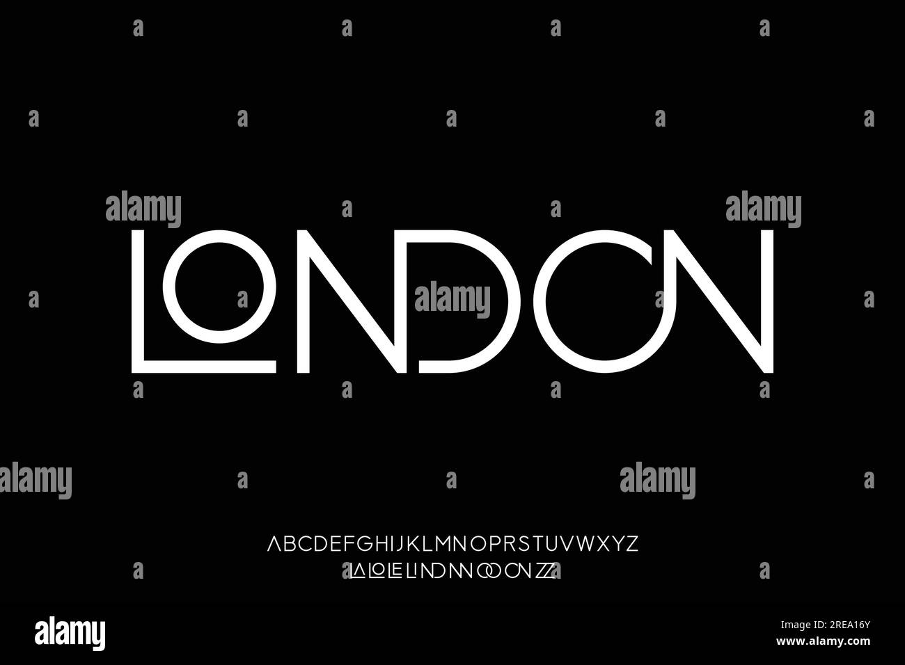 Creative clean sans serif ligature typography style font vector. Modern minimalist typeface ...