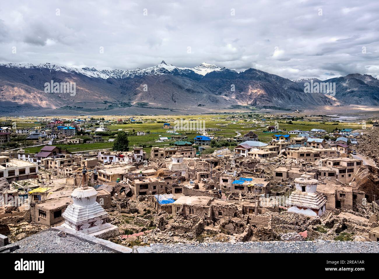 View of Padum and the Zanskar Valley, Ladakh, India Stock Photo - Alamy