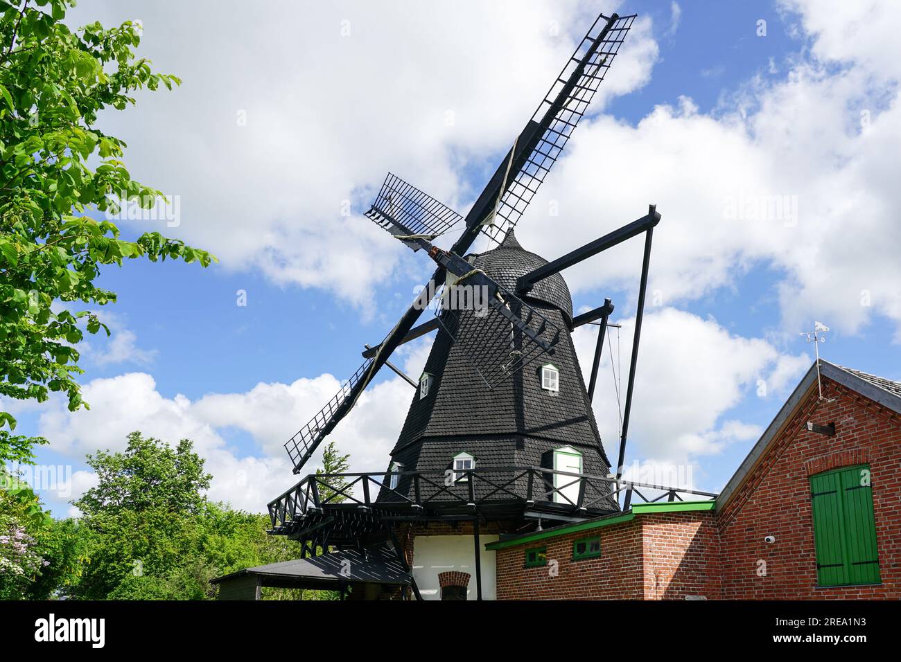 Olstykke, Denmark- May 28, 2023: Skenkelso Windmill, built in 1891 ...