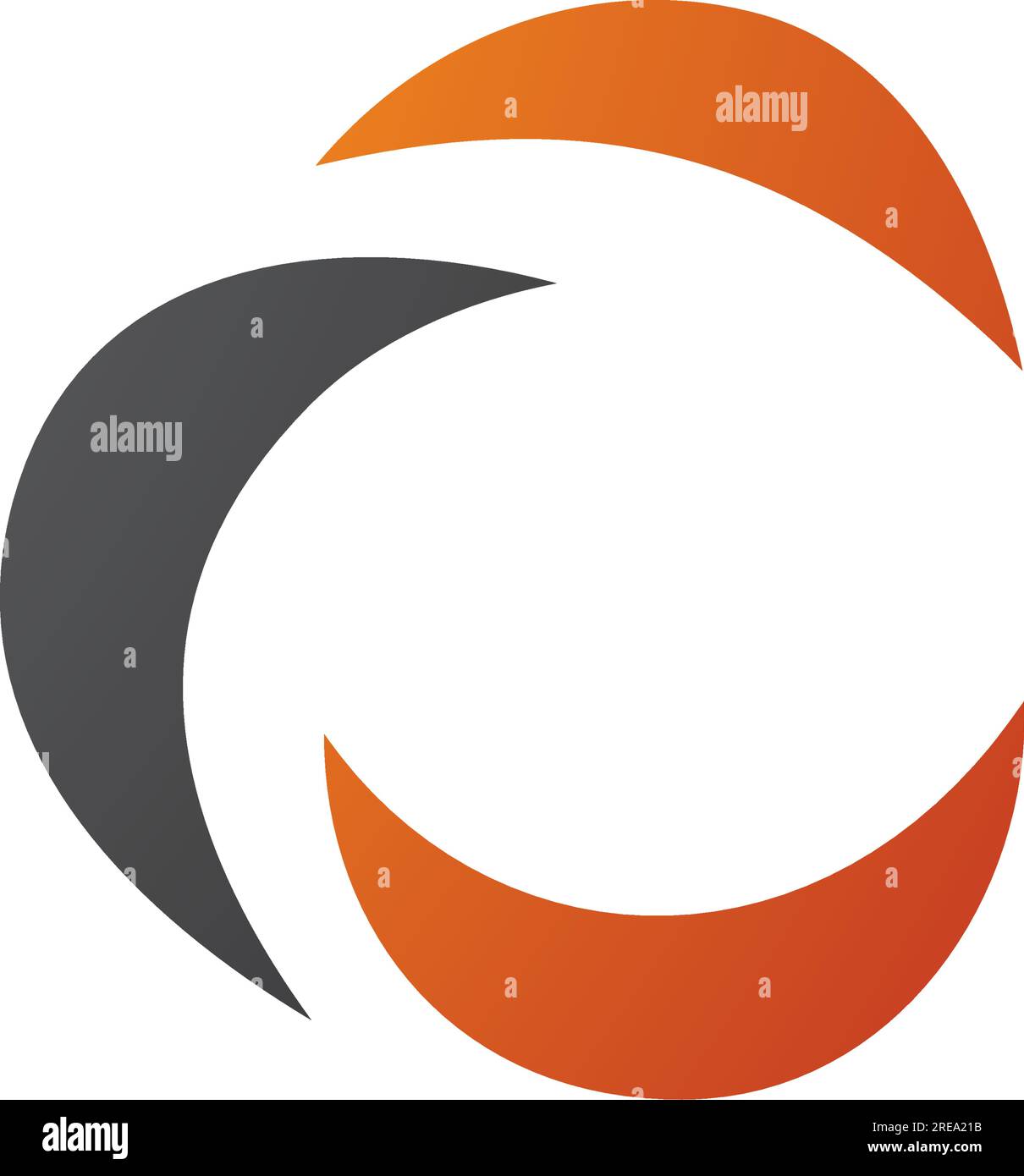 Black and Orange Crescent Shaped Letter C Icon on a White Background ...