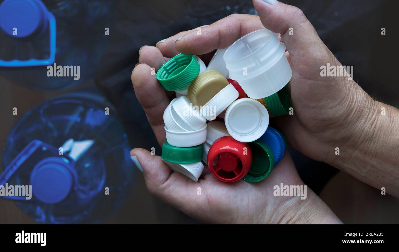 Vertical macro shot of a test tube full of micro plastics collected ...