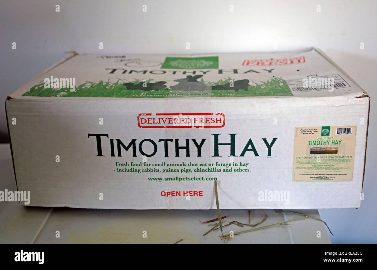 Timothy Hay for pets box Stock Photo - Alamy