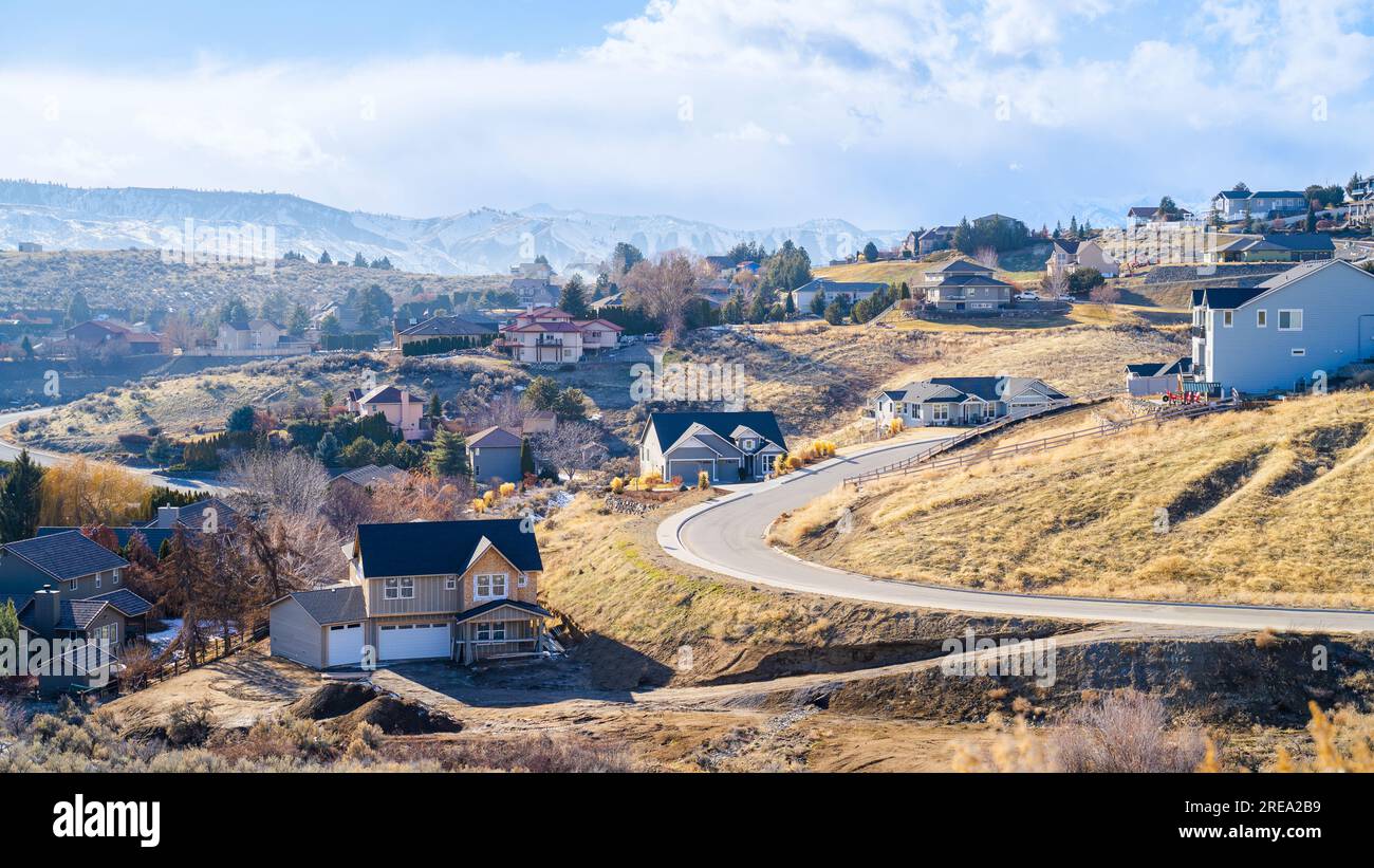 Suburban village homes in hi-res stock photography and images - Alamy