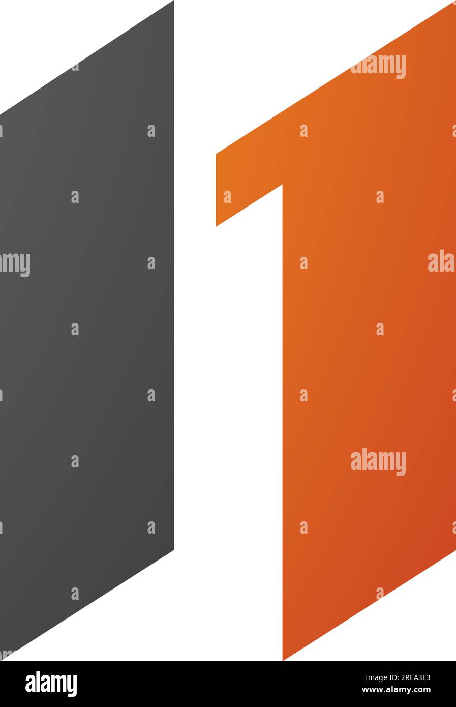 Orange and Black Letter N Icon with Parallelograms on a White ...