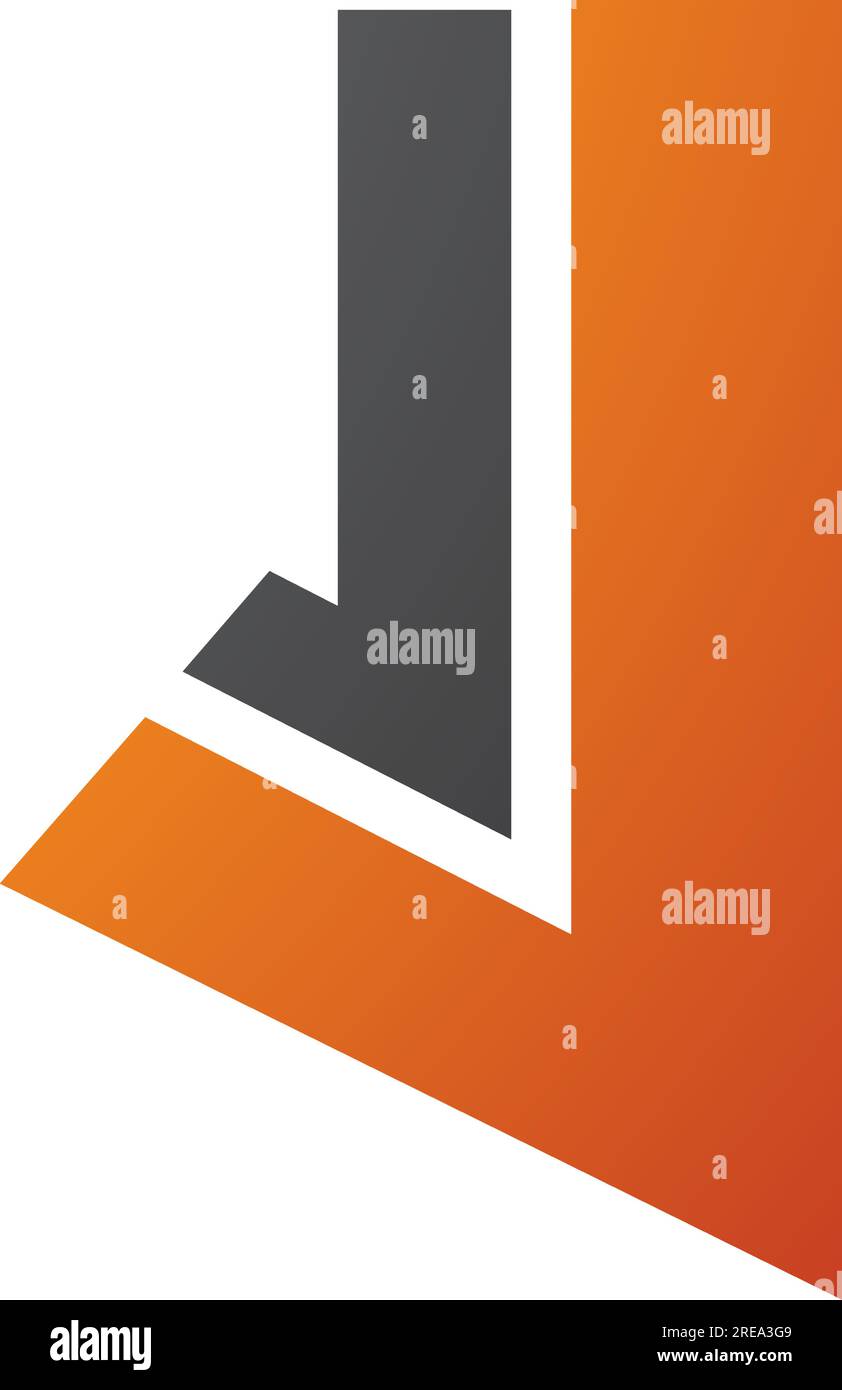 Orange and Black Letter J Icon with Straight Lines on a White ...