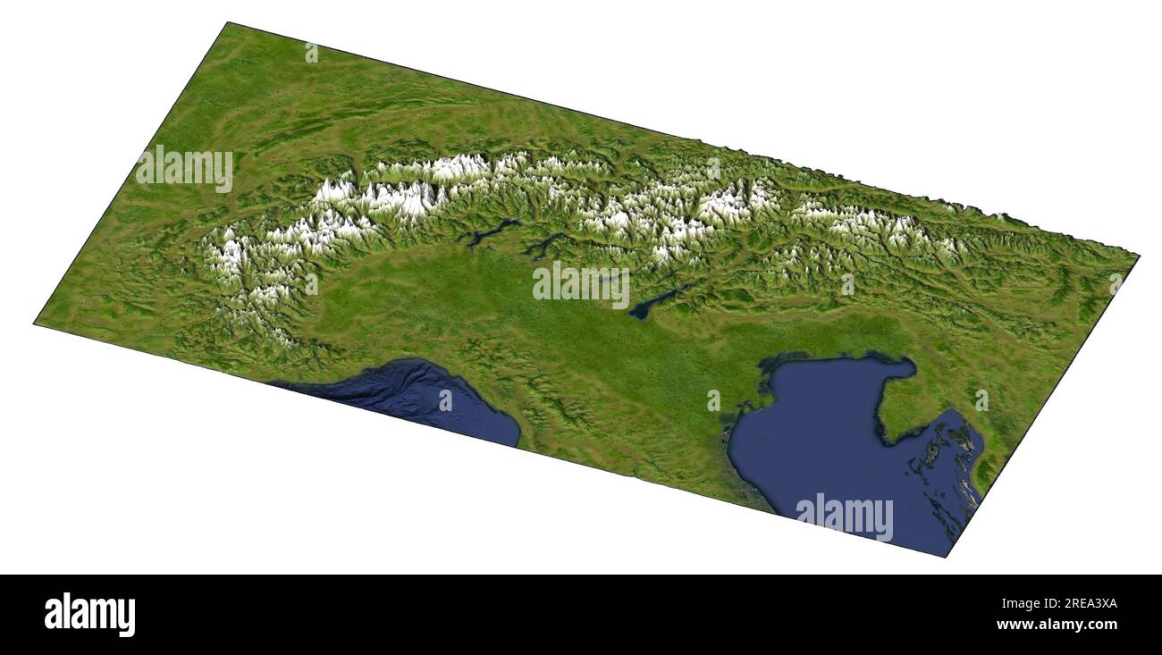 Northern italy physical map Cut Out Stock Images & Pictures - Alamy