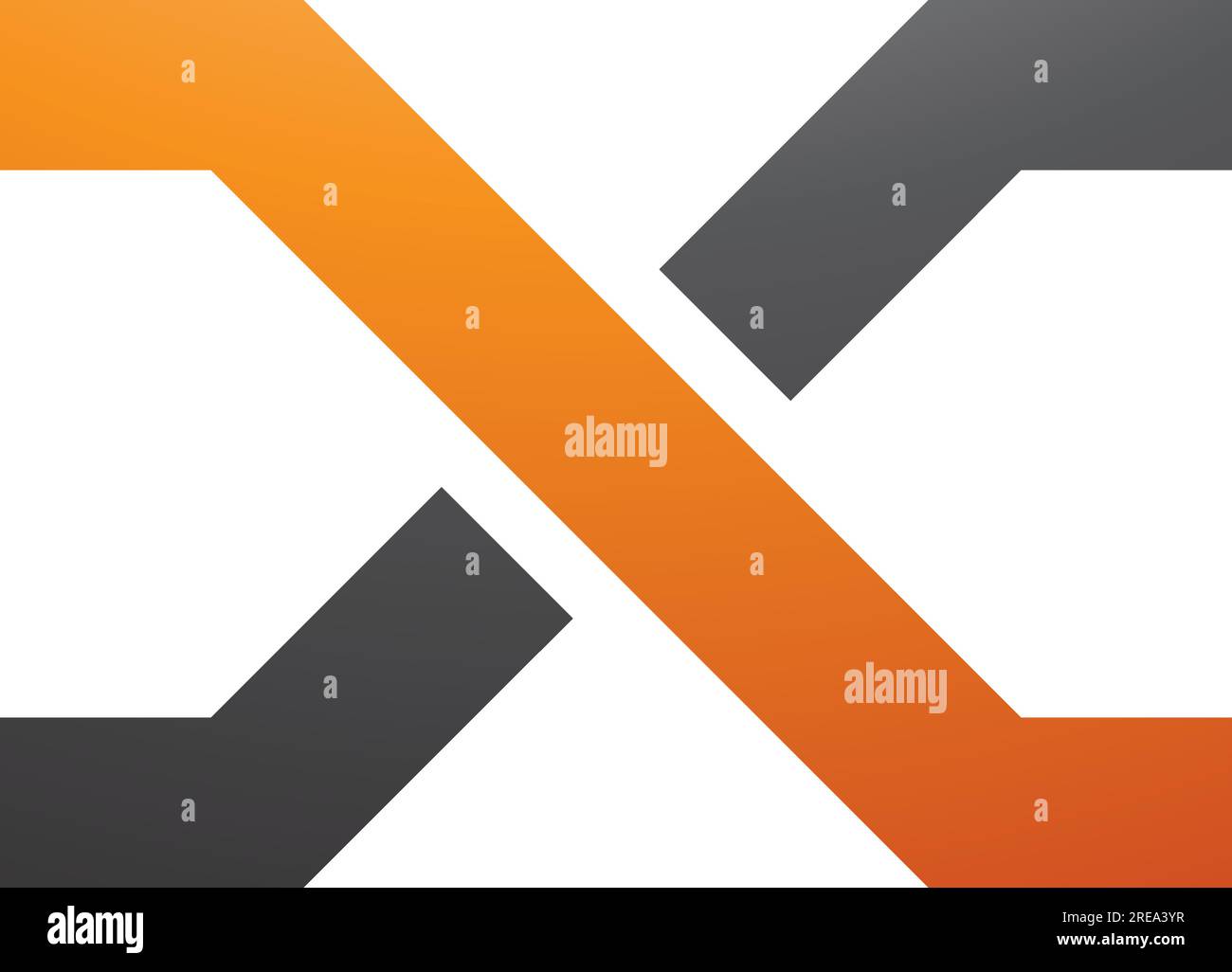 Orange and Black Letter X Icon with Crossing Lines on a White ...